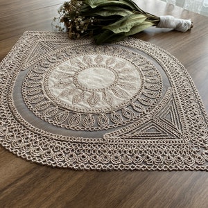 Cappuccino French Lace Doily Placemats, Vintage Velvet Lace Placemats ...