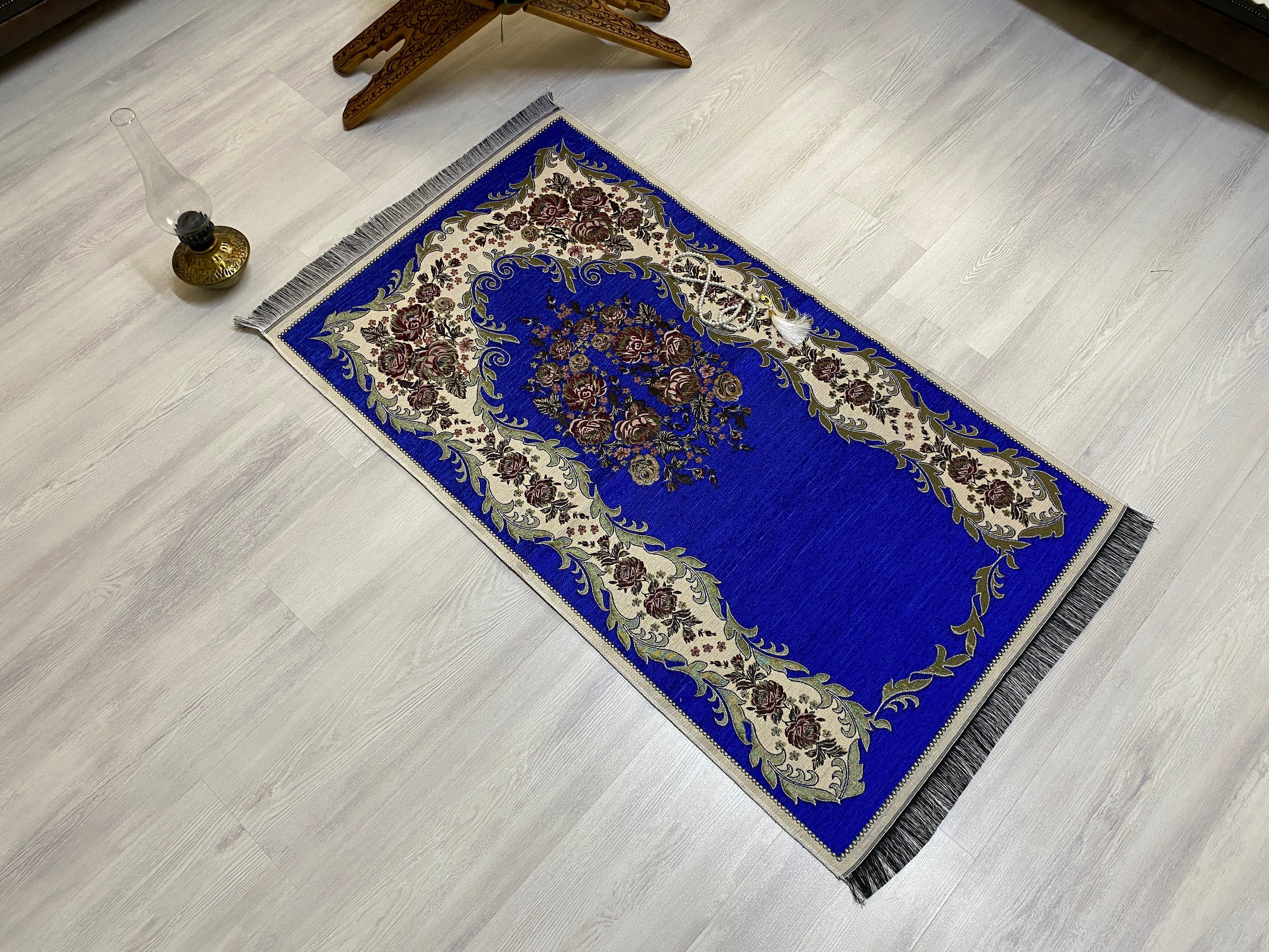 Blue Light Prayer Mat, Sejadah Prayer Mat With Tasbeeh,muslim Wedding ...