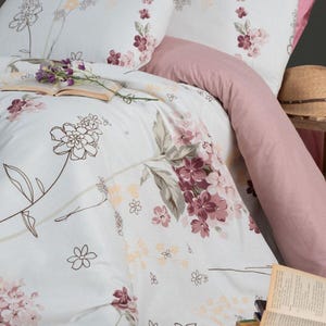 Floral Duvet Cover Set: Fitted Sheet & Pillowcases, Comfort, Stylish, Soft and Durable Bedding ...