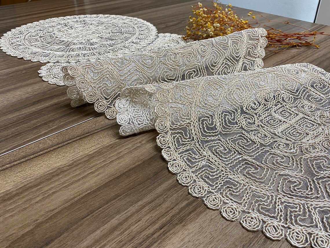 Gold French Lace Table Runner Vintage Style French Lace | Etsy