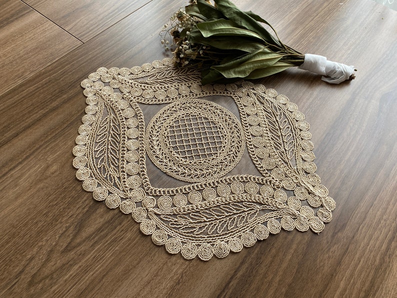 Cappuccino French Lace Doily Placemats,vintage Velvet Lace Placemats ...