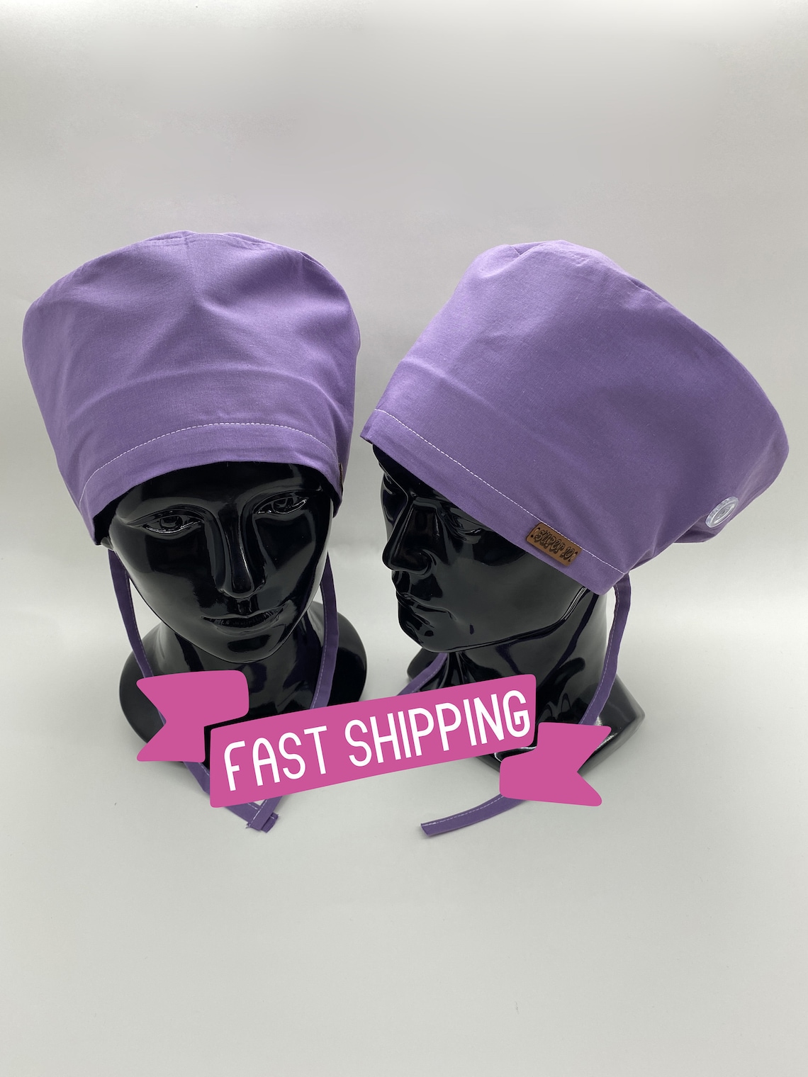 Scrub Cap, Purple Surgical Scrub Cap With Ear Saver Buttons, Chemo Caps ...