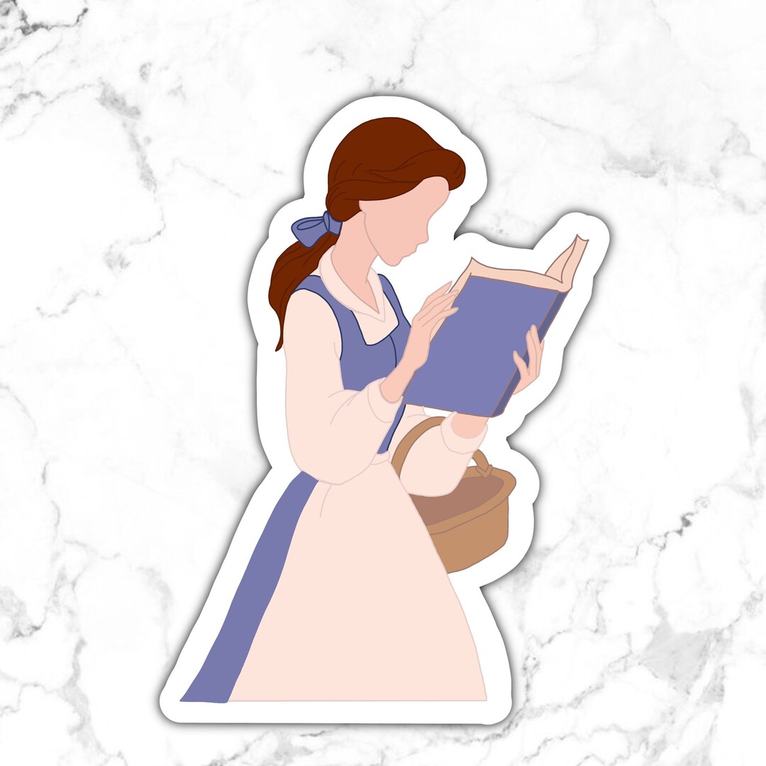 Waterproof Belle Reading Sticker Beauty and the Beast Sticker Girl ...