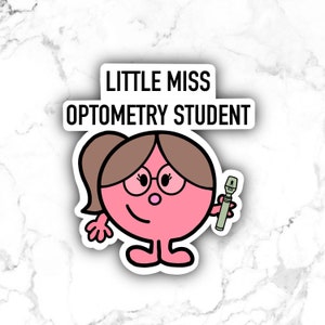 Waterproof Little Miss Optometry Student Sticker Eye Sticker Optometry ...