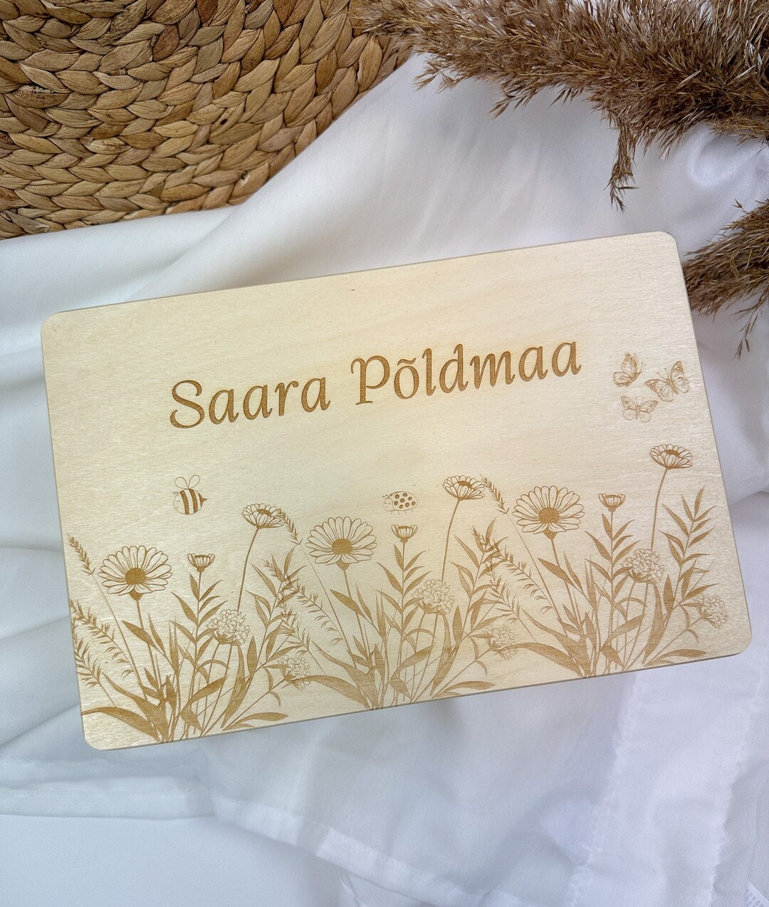 Personalized Baby Memory Box, Girl Souvenir Box, Wooden Memory Box ...