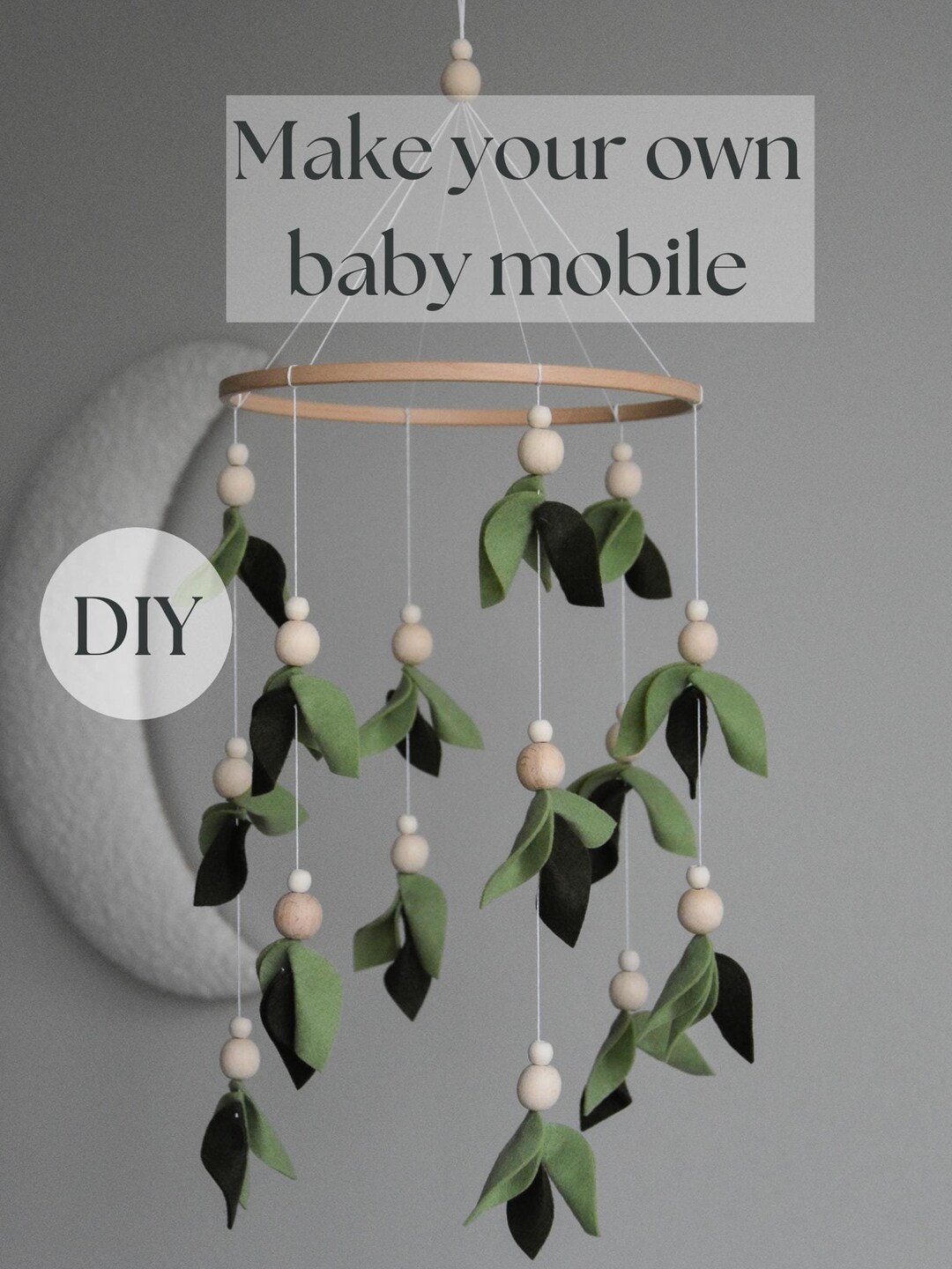 DIY Mobile Kit Forest-themed Baby Crib Mobile, Sage Green Nursery Decor ...