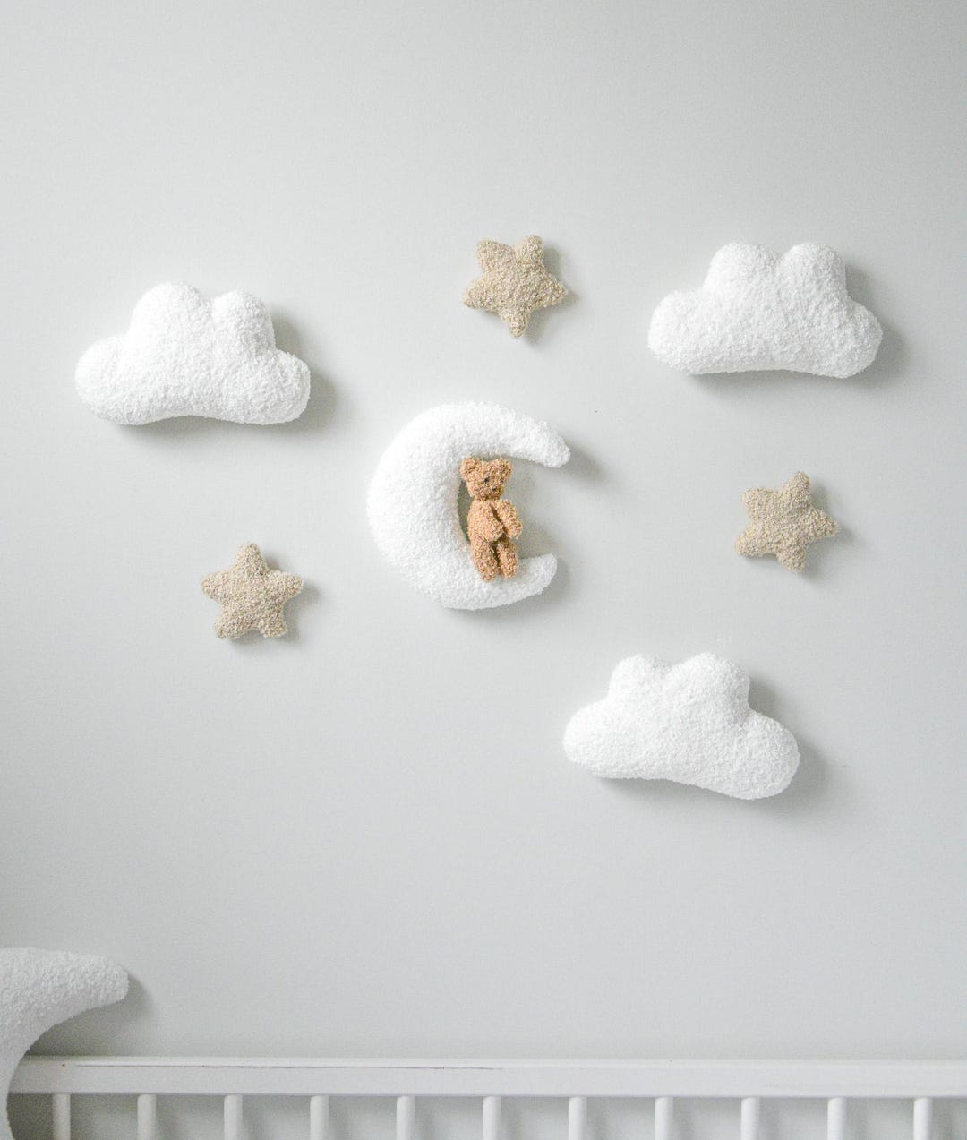 Teddy Bear Wall Decoration, Nursery Wall Decorations, Baby Room Cloud ...