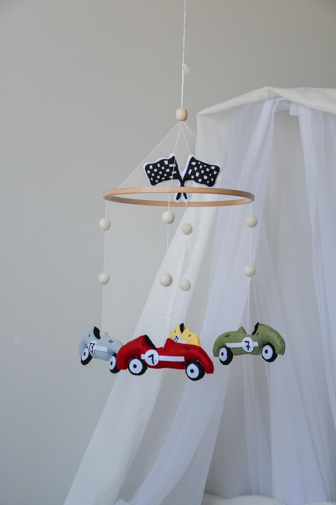 Racing Cars Baby Mobile, Cars Nursery Mobile, Retro Cars Baby Mobile ...