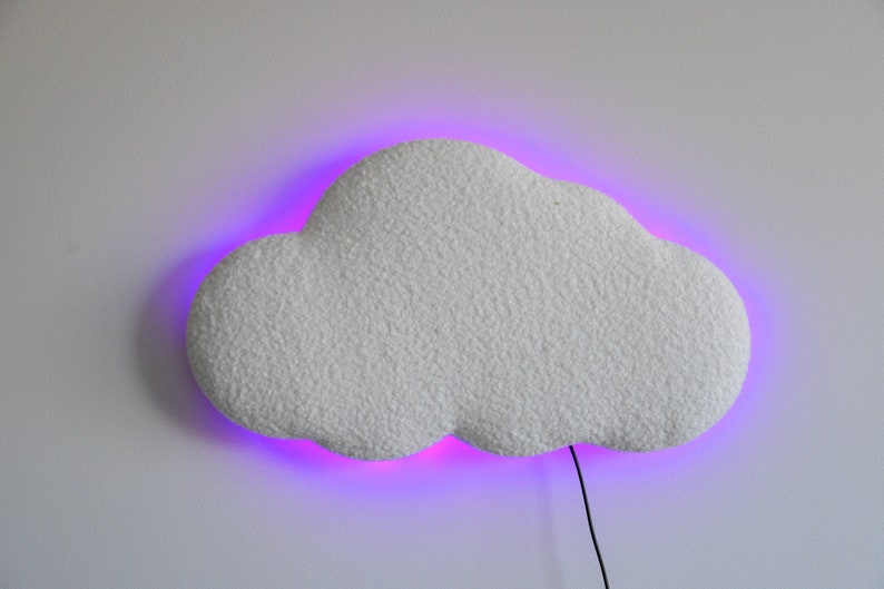 Boucle Cloud LED Lamp Night Light, Boucle Cloud Wall Lamp, Kids Room ...