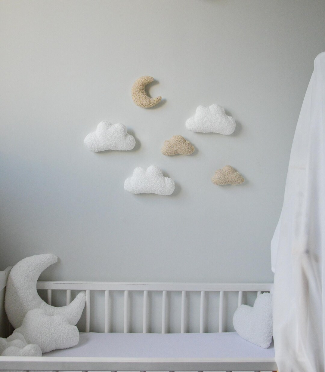 Clouds and Moon Wall Decoration, Nursery Wall Decorations, Baby Room ...