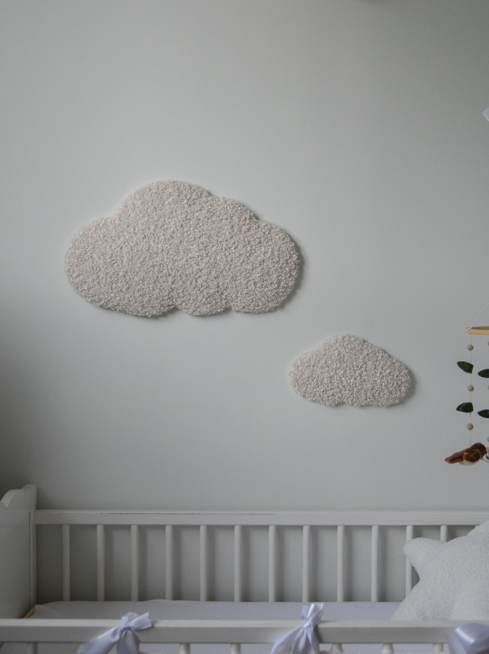 Boucle Cloud Wall Decor, Nursery Wall Decorations, Baby Room Cloud ...