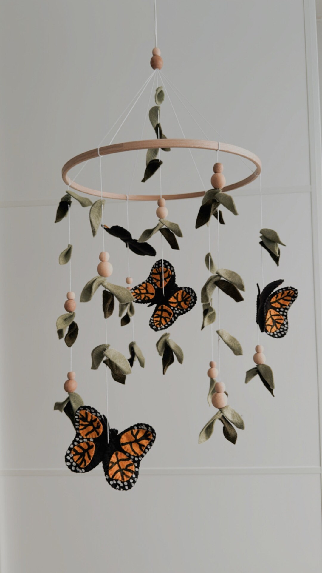 Monarch Butterfly Forest Style Baby Crib Mobile, Floral Nursery Baby ...