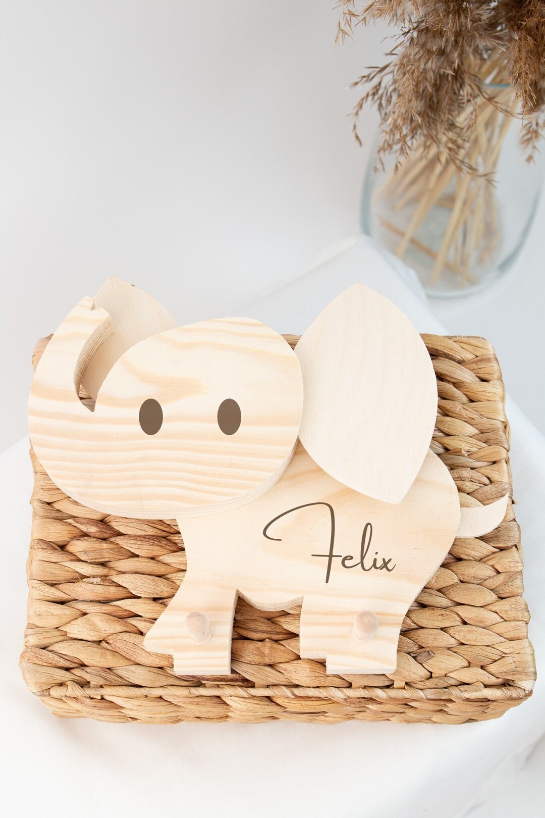 Personalized Wooden Kids Clothes Hanger Hippo, Elephant Wooden Hanger ...