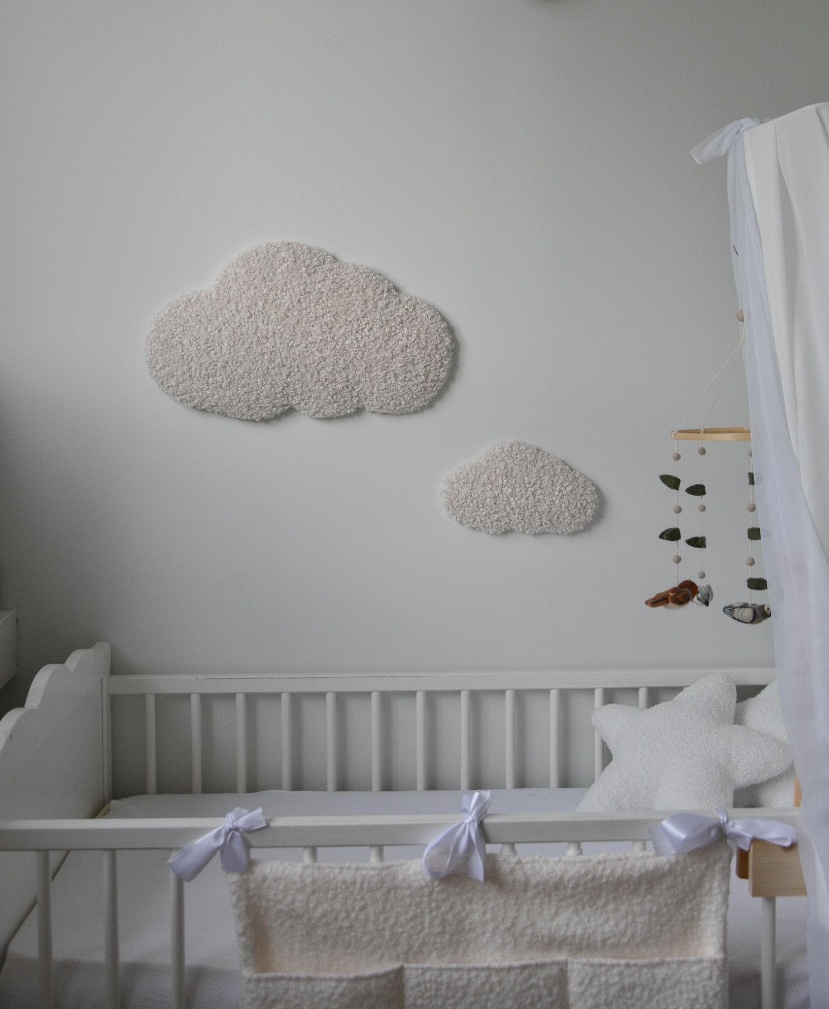 Boucle Cloud Wall Decor, Nursery Wall Decorations, Baby Room Cloud ...