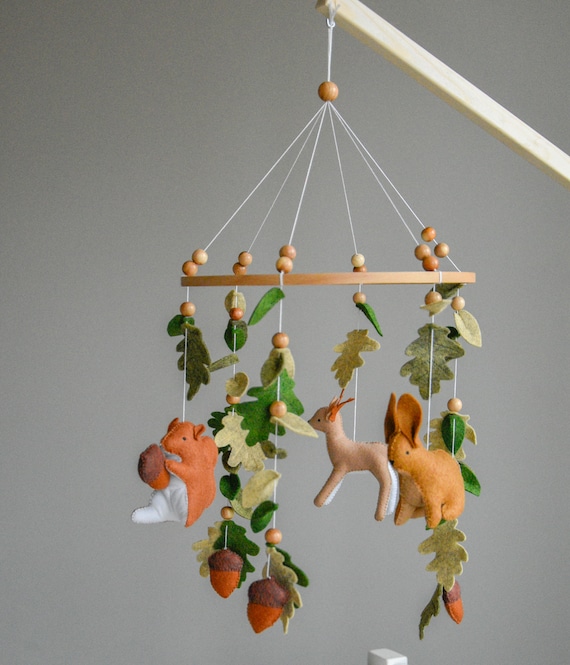 Woodland Baby Crib Mobile Forest Animal Nursery Mobile Baby | Etsy