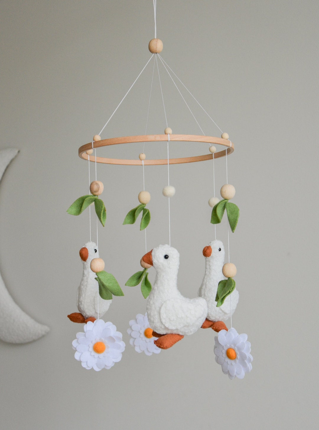 Goose Nursery Baby Mobile, Daisy Mobile, Neutral Baby Mobile, Duck ...