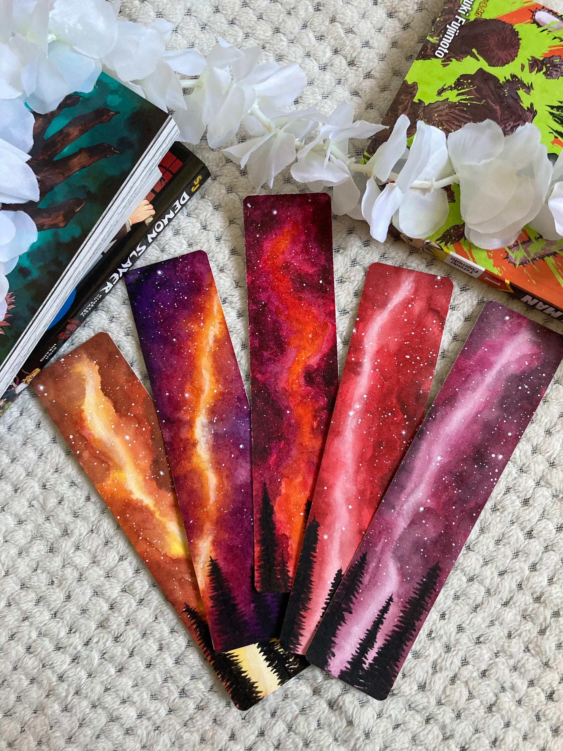 Galaxy Space Bookmarks - Hand Painted - Gift - Watercolour Bookmark ...