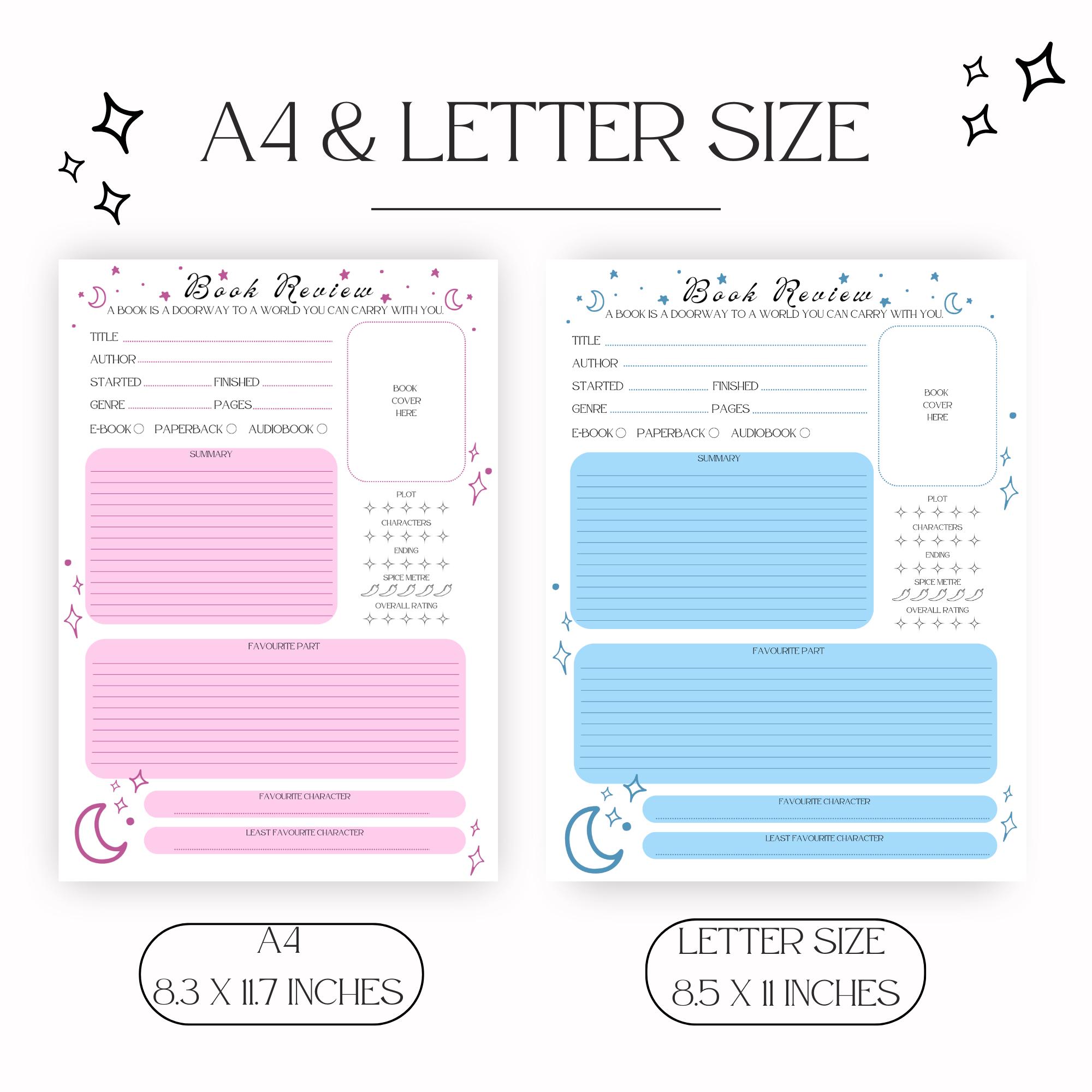 Printable Book Review Bundle |book Club| Digital Download Book Lovers ...