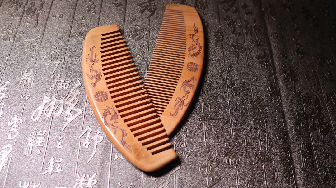 Peach Wood Comb, Marriage Custom Comb, Scalp Health, Massage Comb ...
