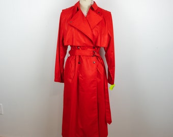Red Rain Trench Coat - Etsy