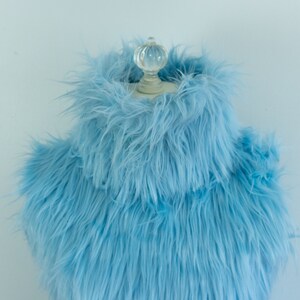 Custom Faux Fur Mod Dress, Sleeveless Neon Pastel Shag Turtle Neck High ...