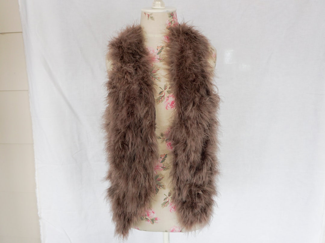Brown Feather Vest Hippie Halloween Studio 54 Faux Ostrich - Etsy