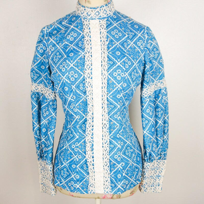 Blue Western Blouse - Etsy