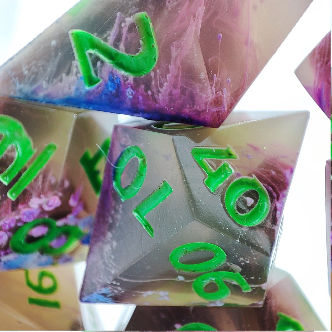 Handcrafted DND Dice Set Alien Slime Brown Green Purple - Etsy UK