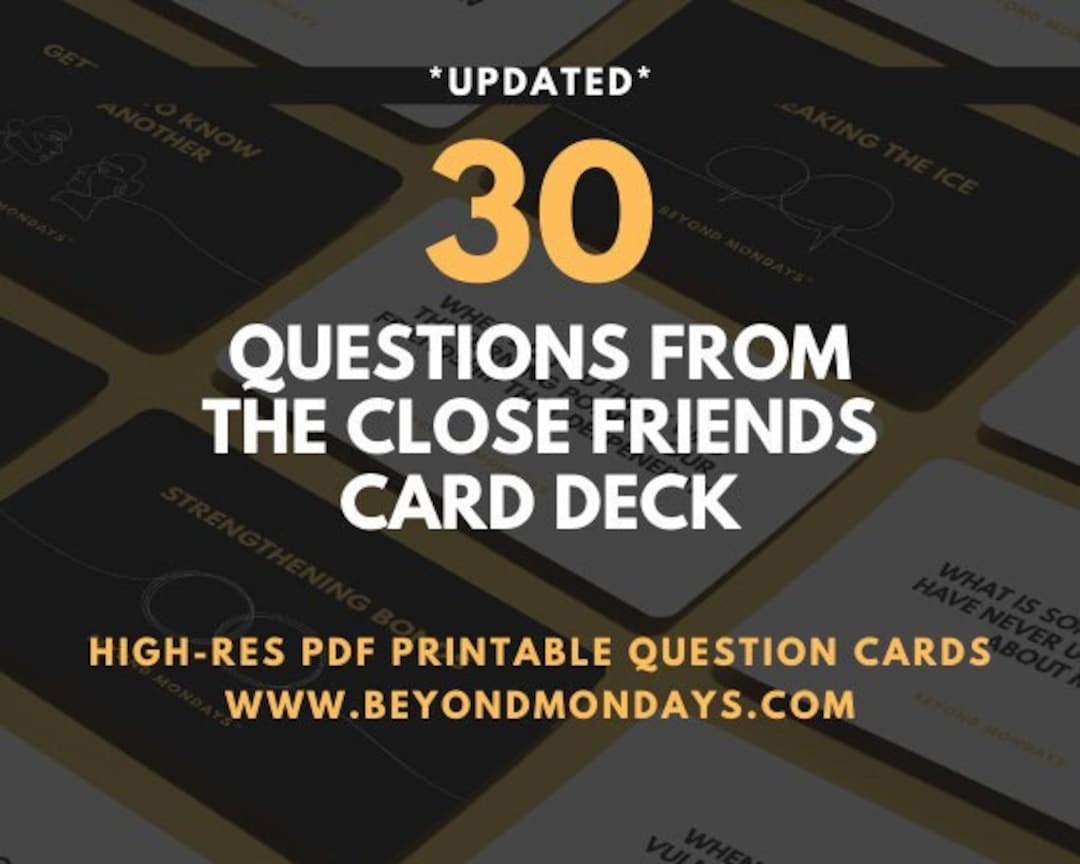 Deep Question Card Game for Friends | Meaningful Conversation ...