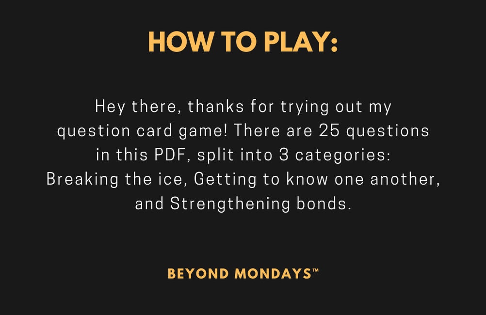 Deep Question Cards for Team Building at Work Card Game Instant ...