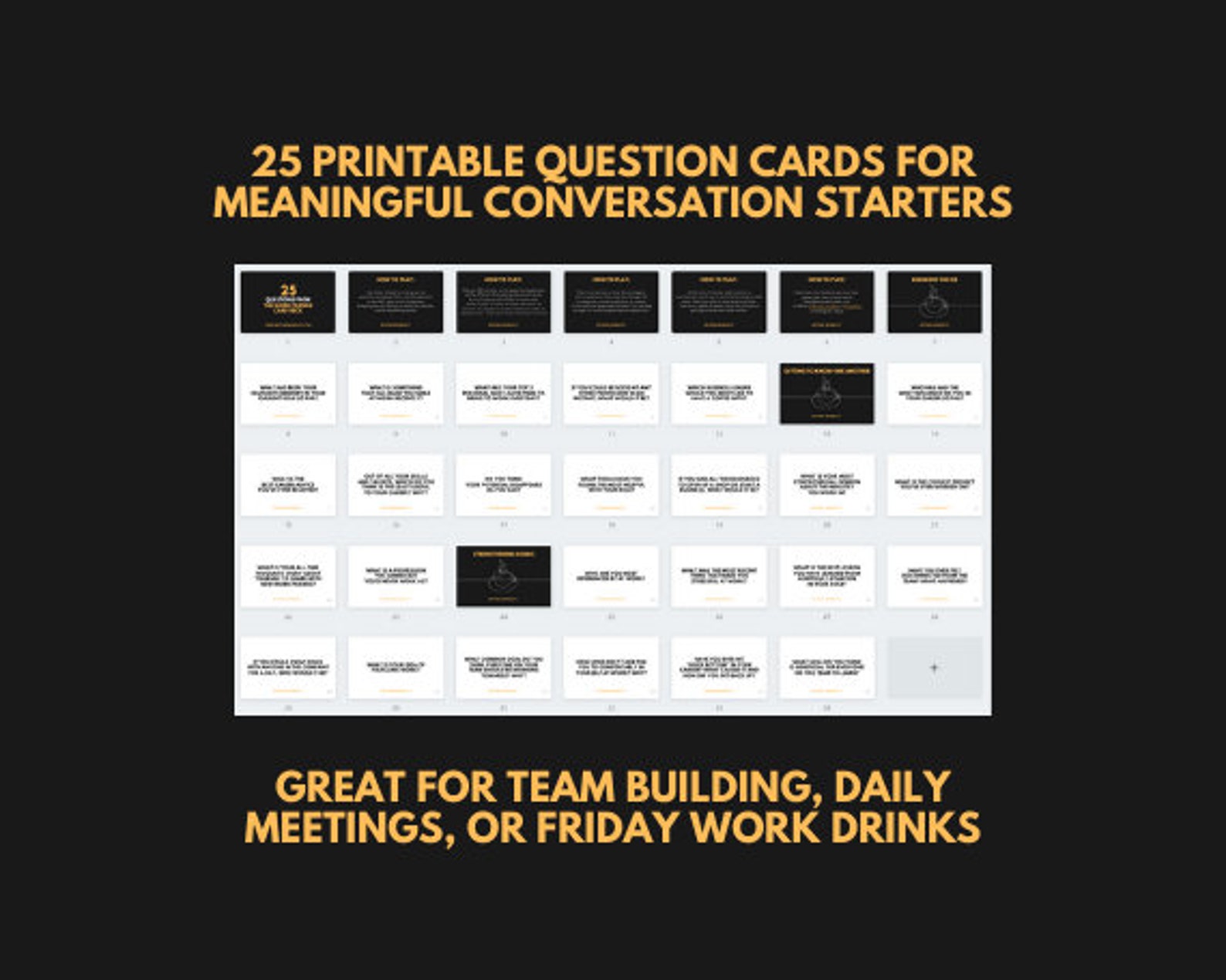 Deep Question Cards for Team Building at Work Card Game Instant ...