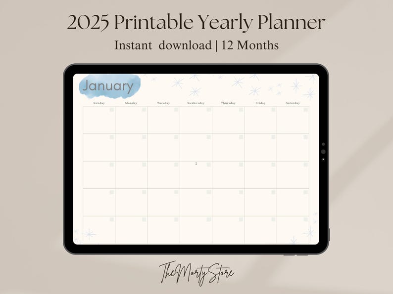 2025 Printable Monthly Planner | A4 Size | 12 Months Printable Planner ...