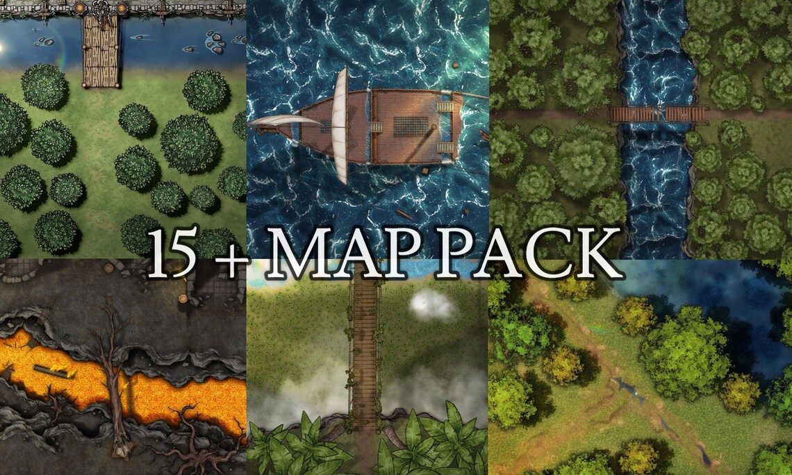 15 Digital Map Pack for DnD and RPG Tabletop Games | Etsy