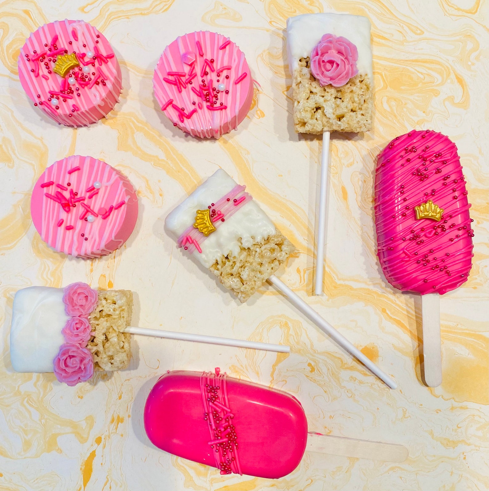 Pink Princess Cakesicles Chocolate covered Oreos & Rice | Etsy