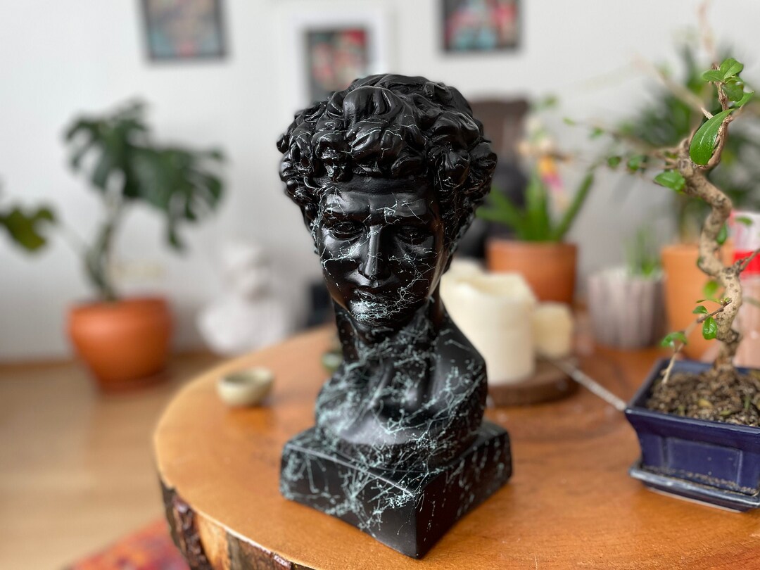 Large David Sculpture Statue,13 Inches David Bust Statue, Black ...