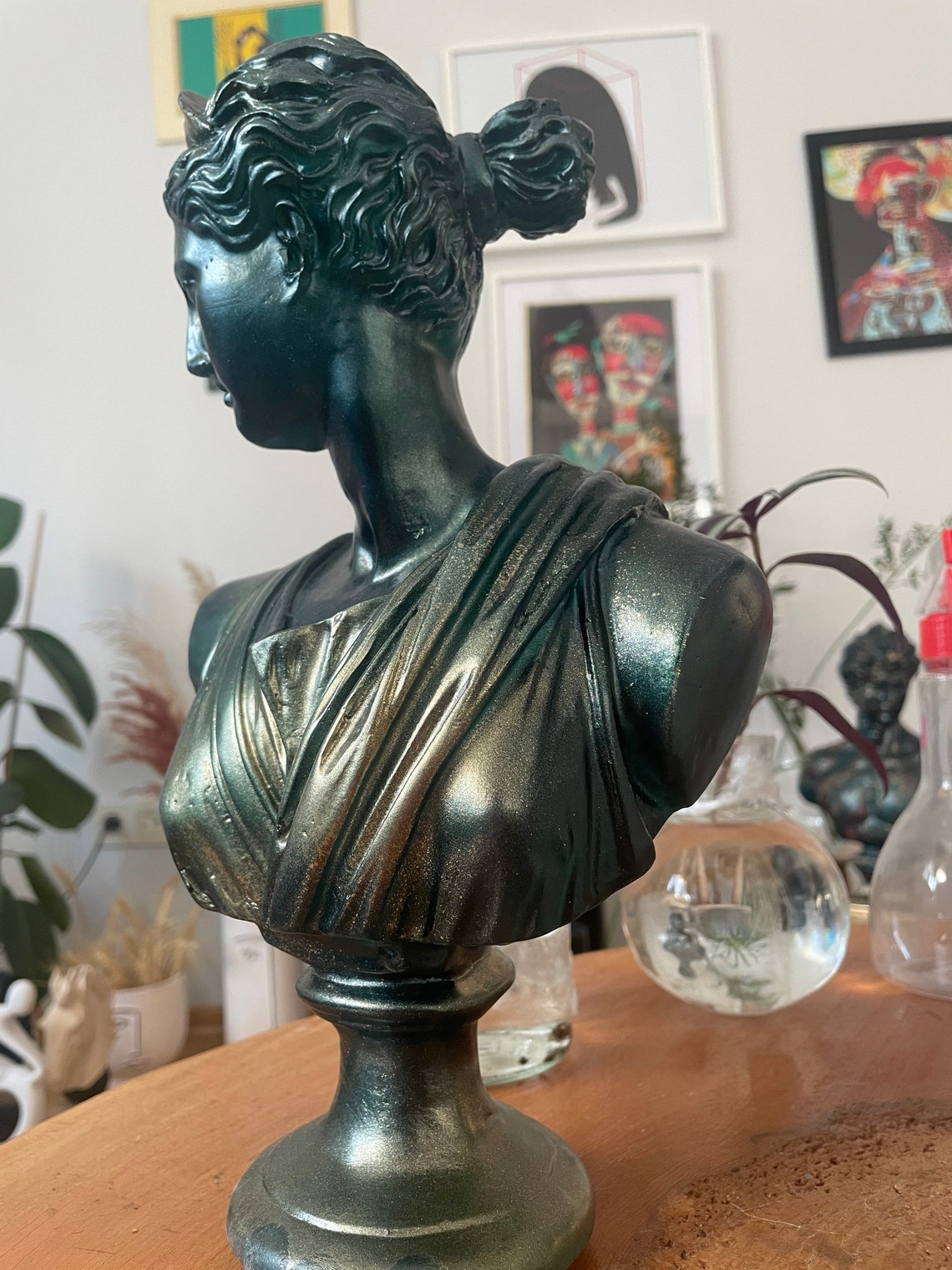 Large Artemis Sculpture Statue Artemis Bust Statue Bustdark | Etsy