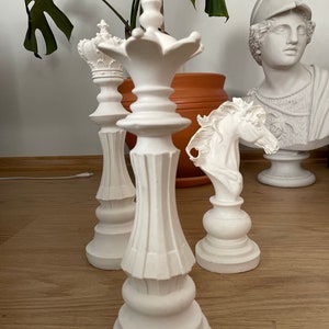 Large Chess Team Statues,3 Piece Chess Sculpture,15,10,13 Inches ...