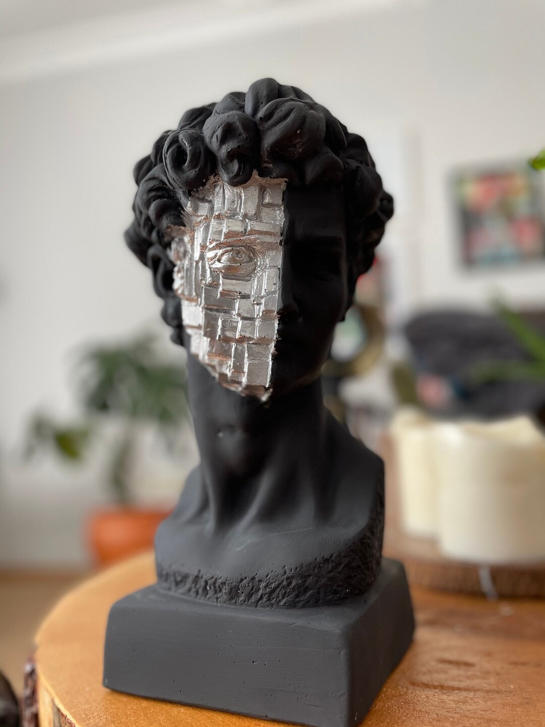 Large David Sculpture Statue,13 Inches David Bust Statue, Black and ...