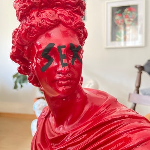 Large Apollo Sculpture Statue, Apollo Bust Statue, Red Sculpture ...