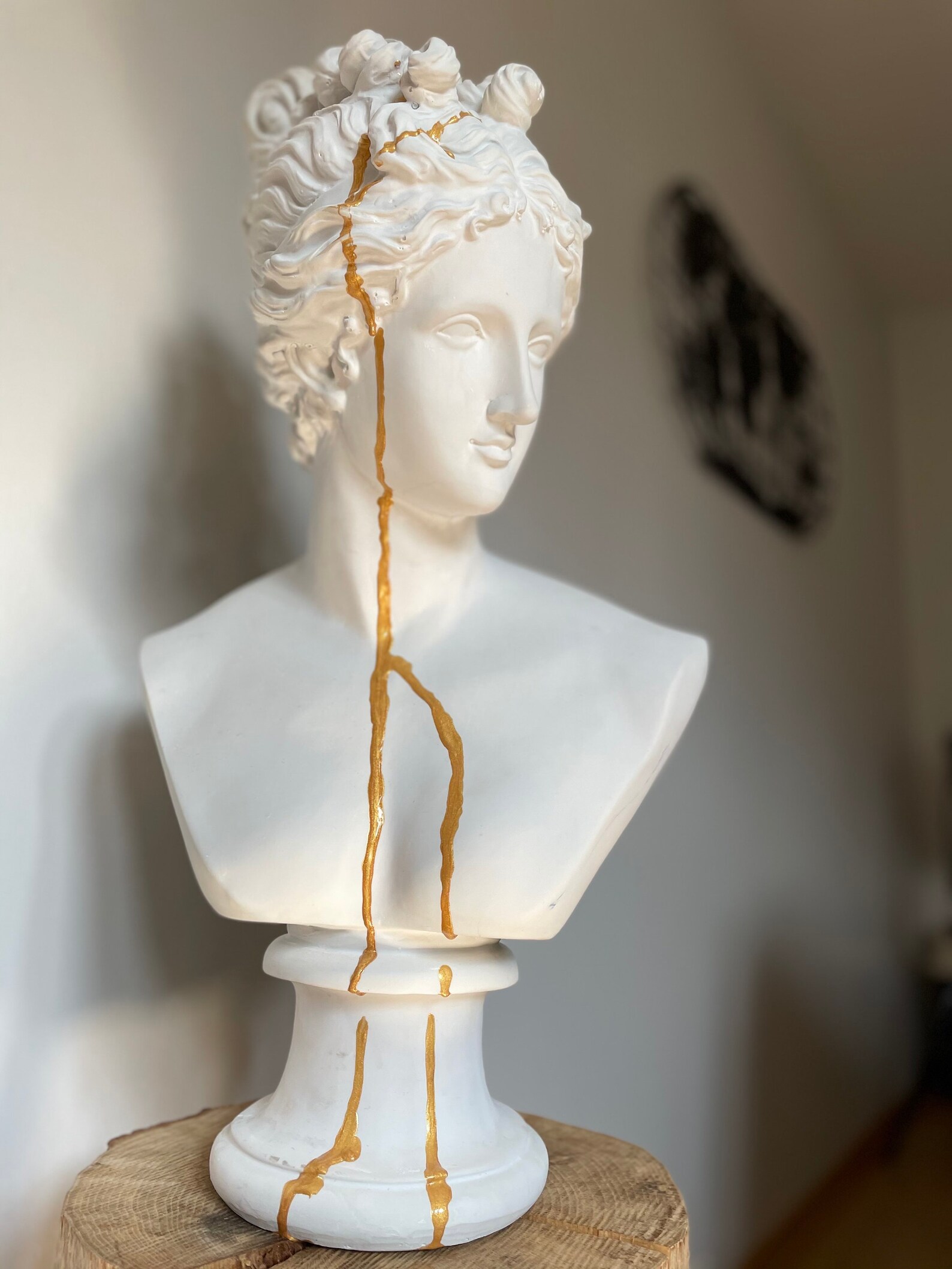 Large Helen Sculpture Statue Helen Bust Statuegold Strips | Etsy