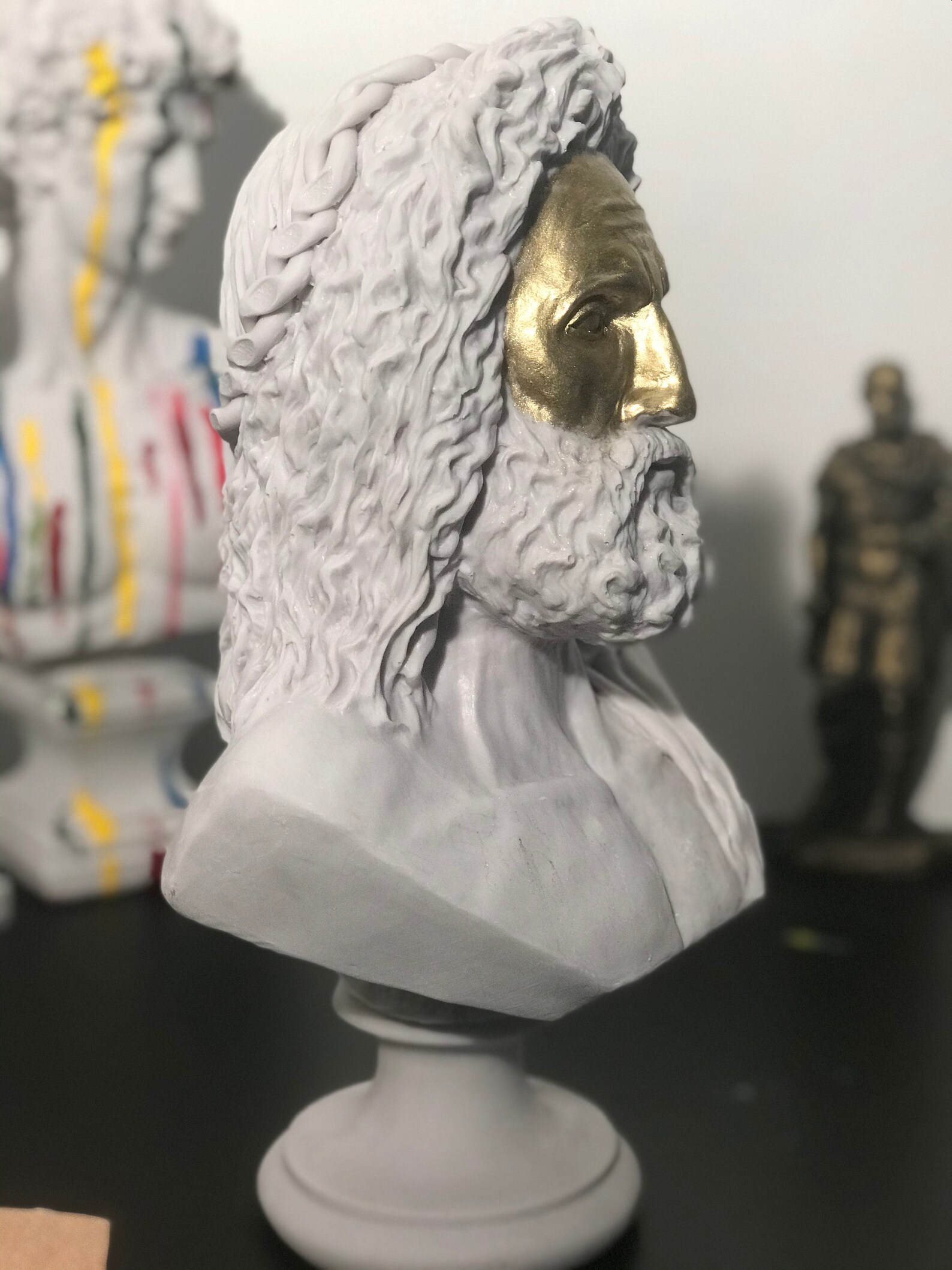 Large Zeus Sculpture Statue Zeus Bust Statue Bust Gold Mask - Etsy