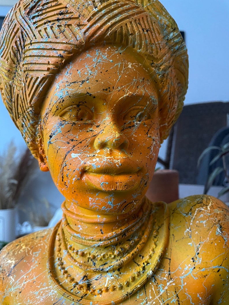 Large African Lady Sculpture Statue African Statue Bust - Etsy
