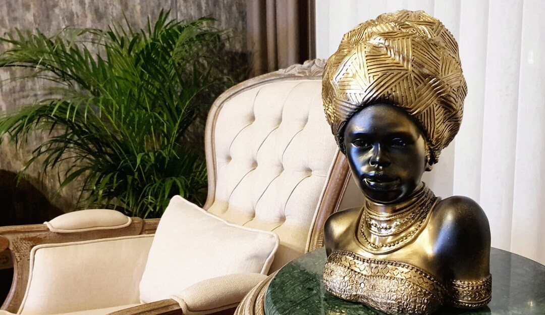 Large African Lady Sculpture Statue, African Statue, Bust, Black ...
