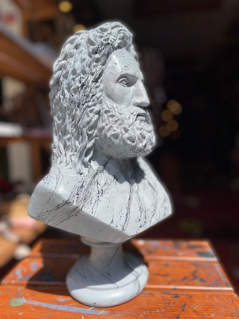 Large Zeus Sculpture Statue14 Inches Bust Gray Sculpture - Etsy