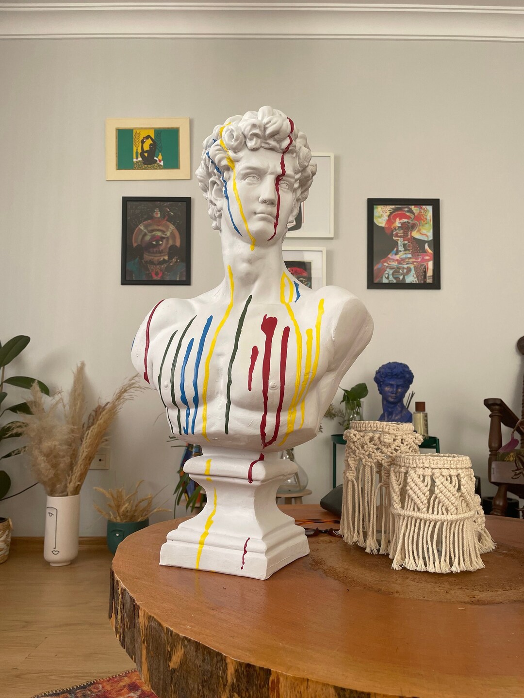 22 Inches Huge David Sculpture Statue, David Bust Statue, Bust, White ...