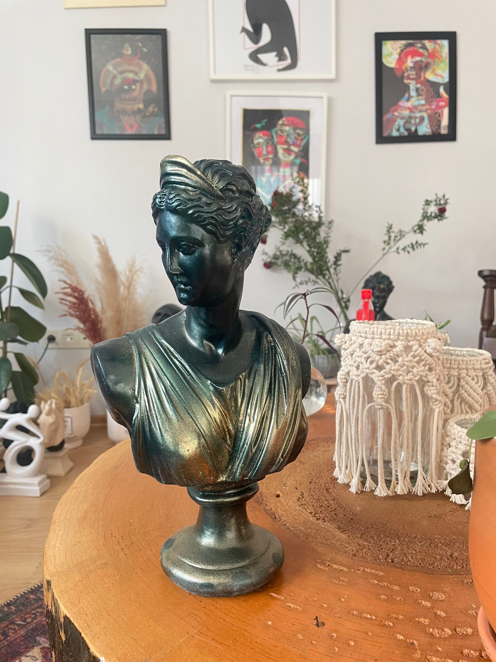 Large Artemis Sculpture Statue Artemis Bust Statue Bustdark | Etsy