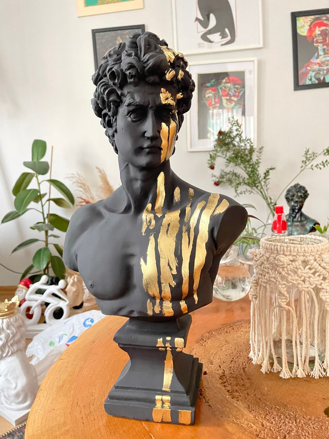 Large David Sculpture Statue David Bust Statue Bust Black - Etsy