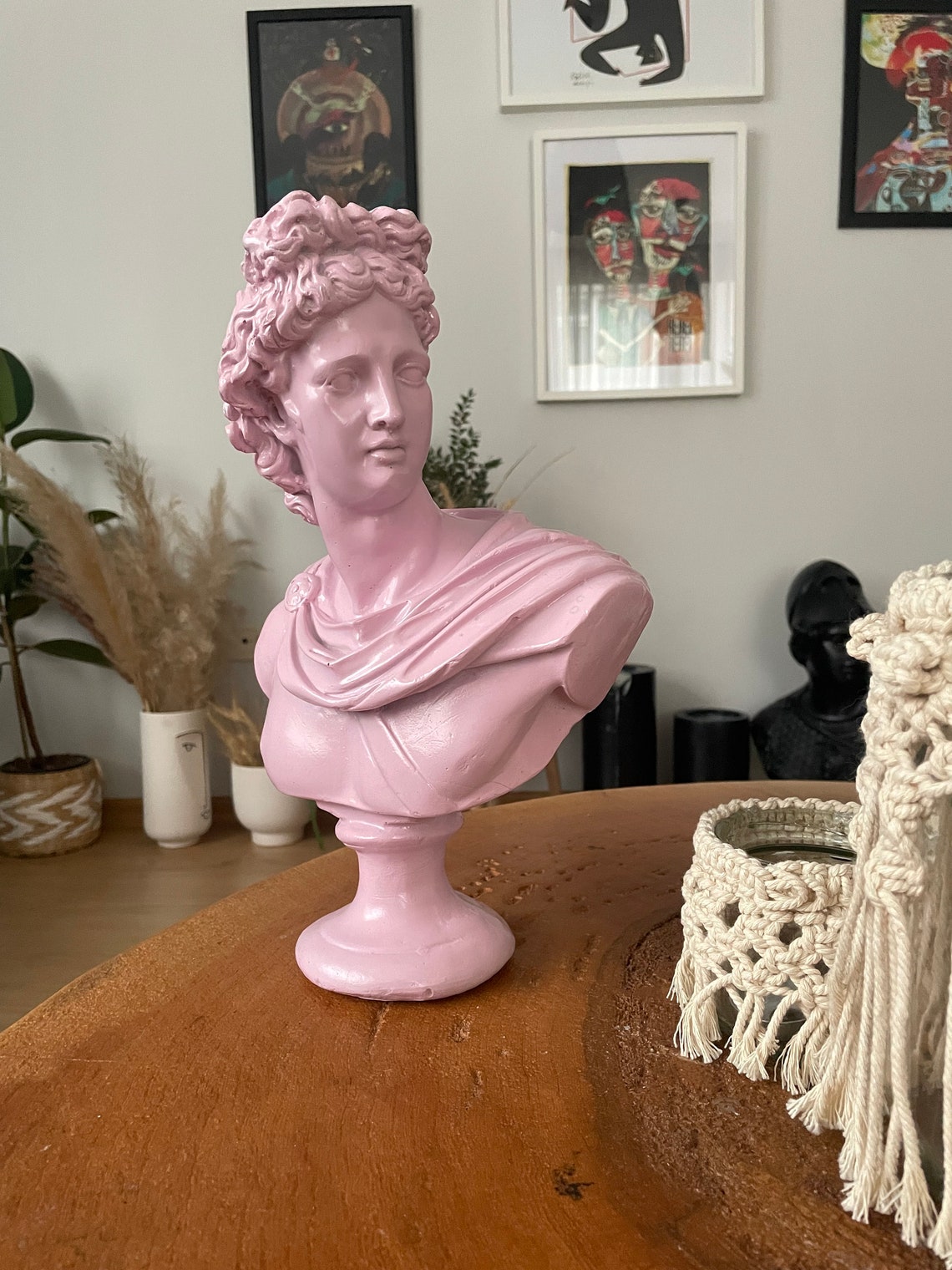 Large Apollo Sculpture Statue Apollo Bust Statue Bust Pink | Etsy