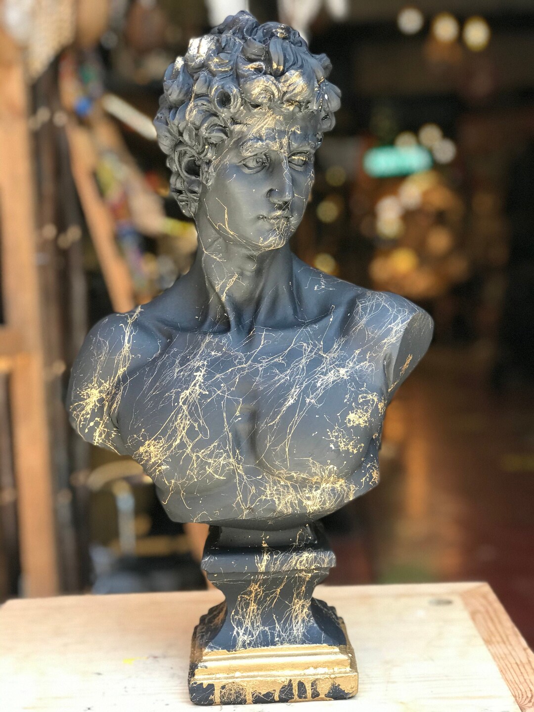 Large David Sculpture Statue,17 Inches David Bust Statue, Black ...