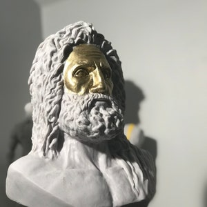 Large Zeus Sculpture Statue, Zeus Bust Statue, Bust, Gold Mask ...